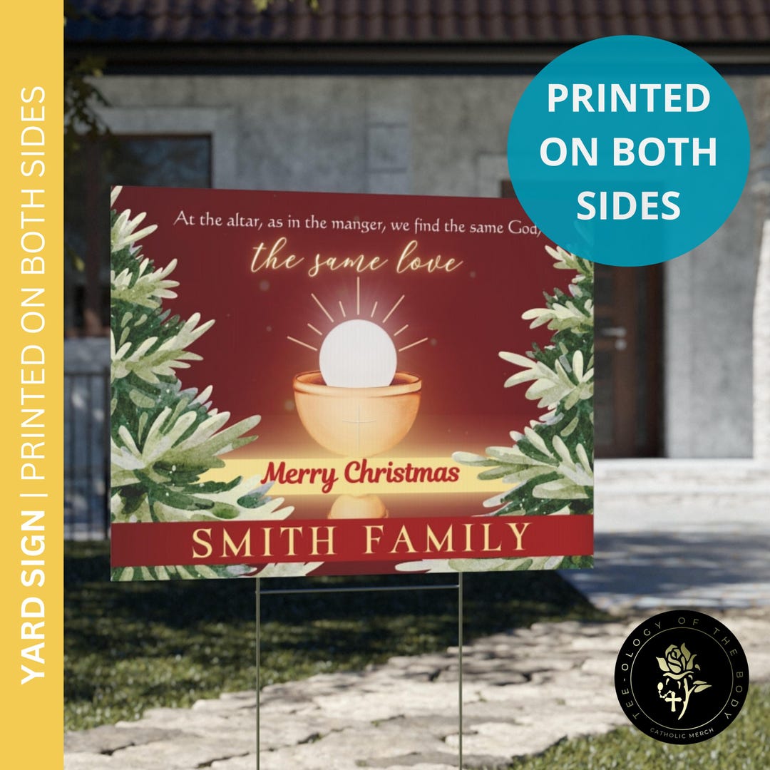 CUSTOMIZABLE Christmas Eucharist Yard Sign, Yard Decor, House Decor ...