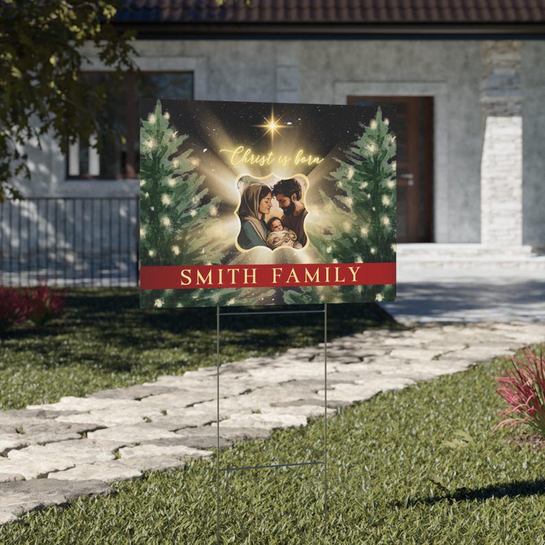 CUSTOMIZABLE Christ is Born, Yard Sign, Yard Decor, House Decor ...