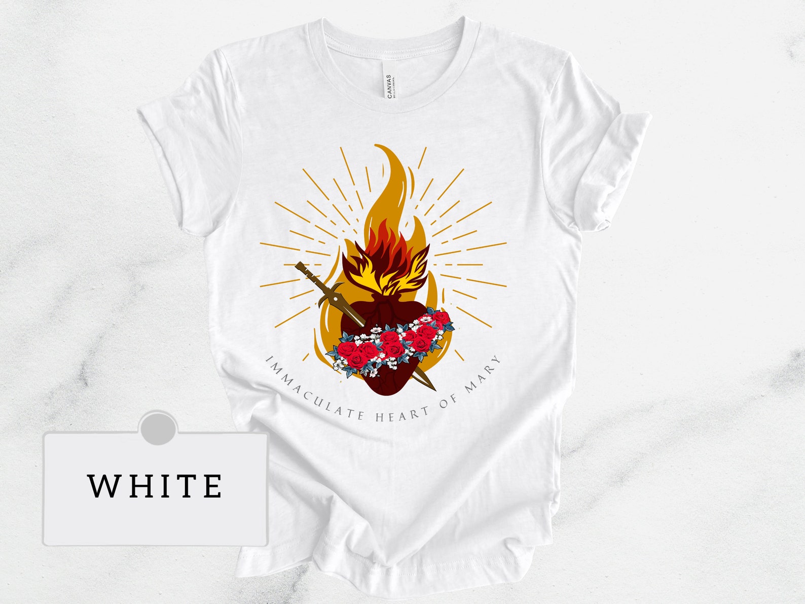 Immaculate Heart of Mary T-shirt, Marian Devotion, Catholic Tradition ...