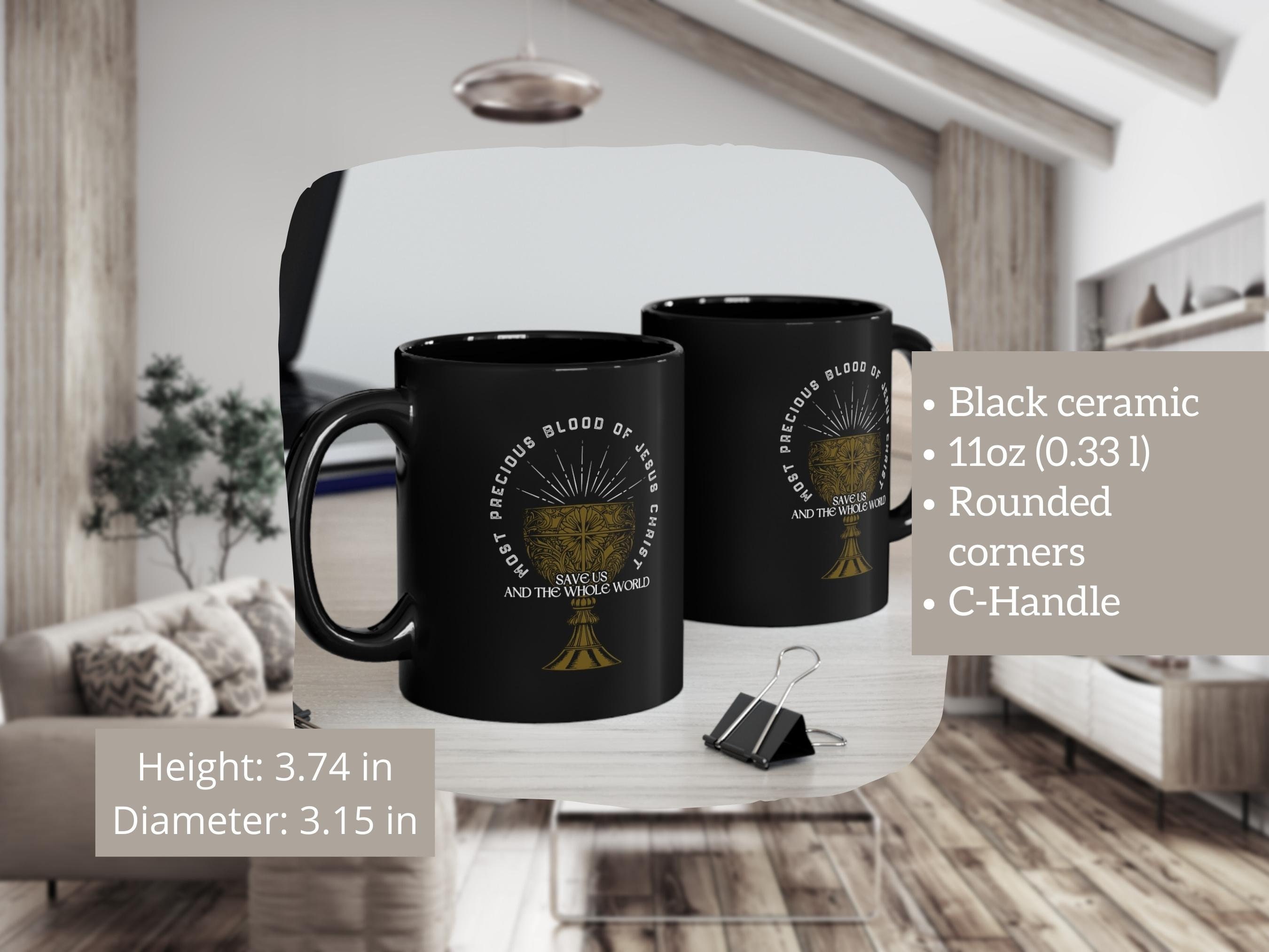 Most Precious Blood of Christ Black Ceramic Mug, Catholic Mug Gift ...