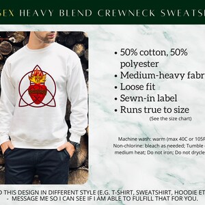 Sacred Heart & the Trinity Knot Sweater for Men, Traditional Catholic ...