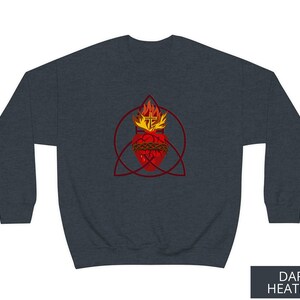 Sacred Heart & the Trinity Knot Sweater for Men, Traditional Catholic ...