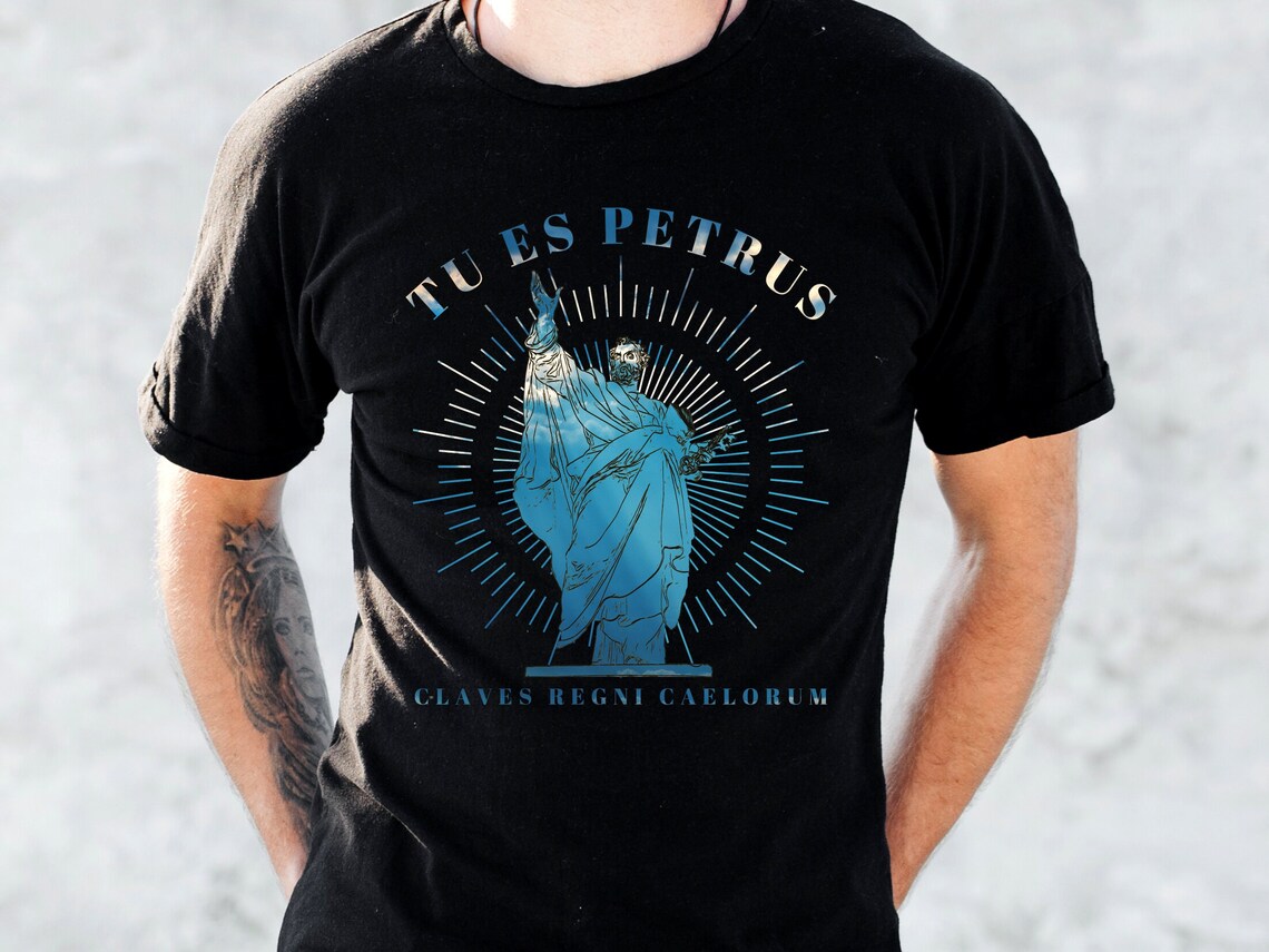 Saint Peter the Apostle Shirt for Men Tu Es Petrus : You Are - Etsy