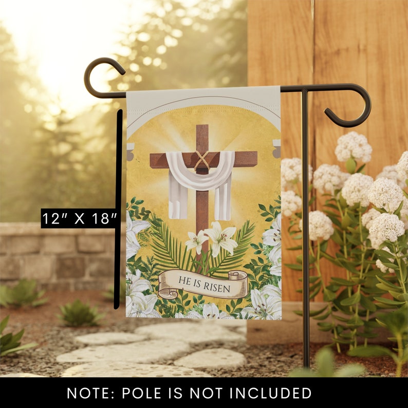 Easter Sunday Catholic Garden Flag Banner, Jesus is Risen, the ...