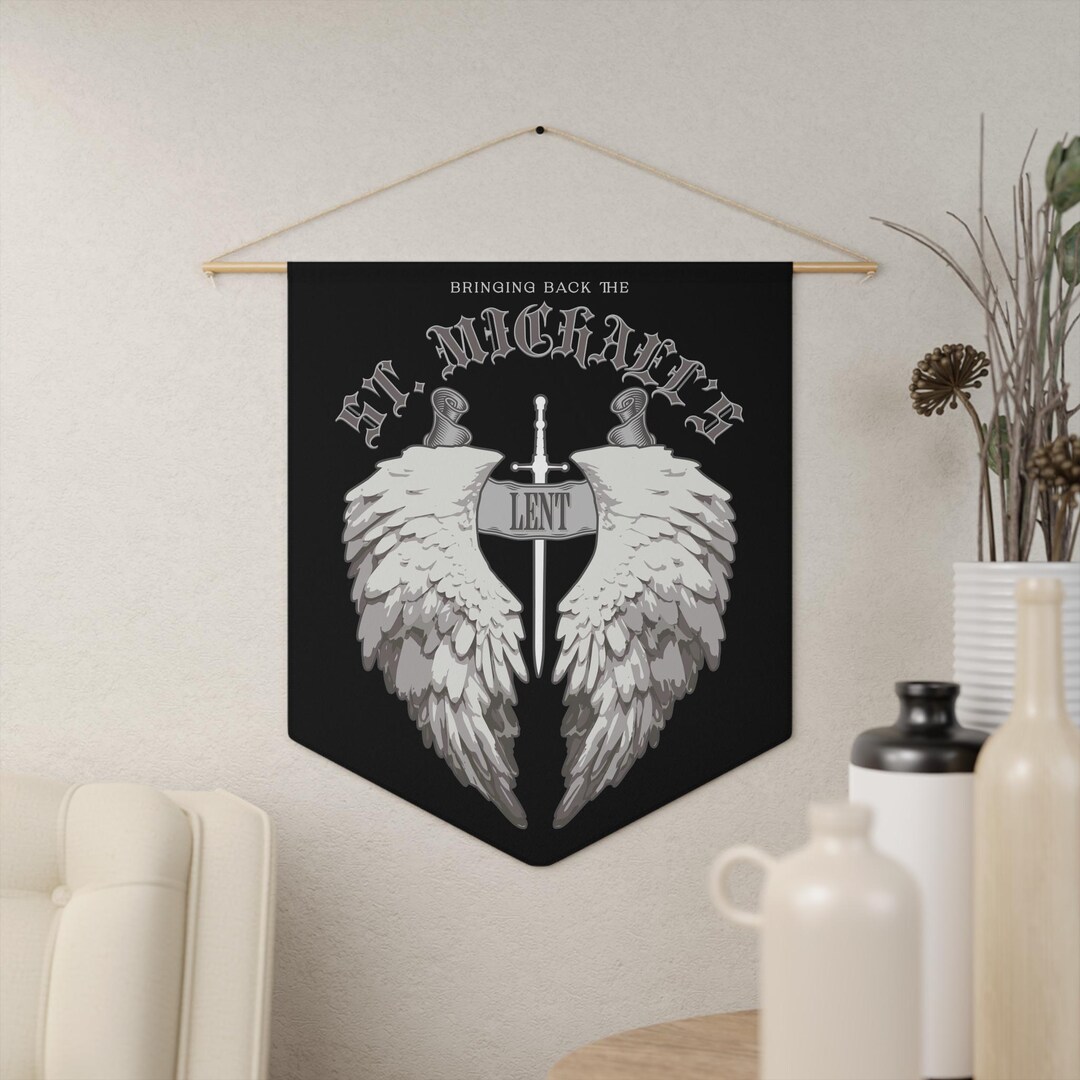 St Michael's Lent Pennant Decor, House Banner, Saint Michael the ...