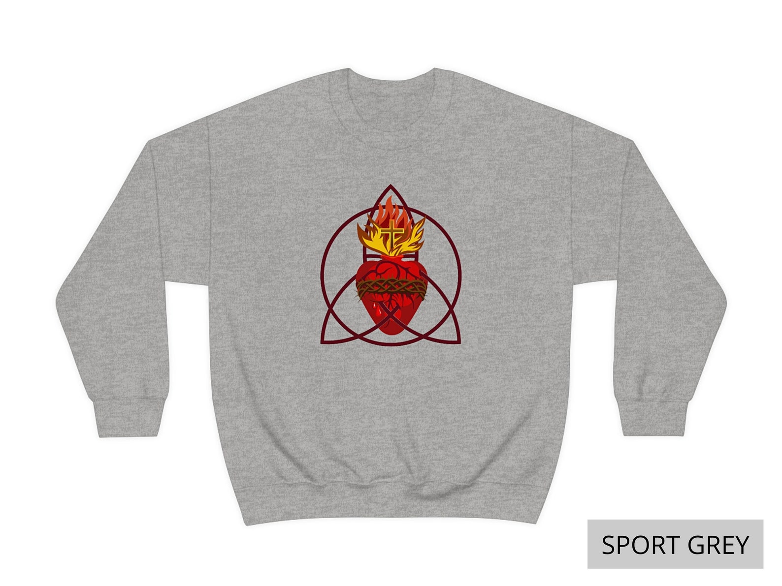 Sacred Heart & the Trinity Knot Sweater for Men Traditional - Etsy
