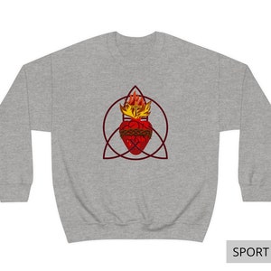 Sacred Heart & the Trinity Knot Sweater for Men, Traditional Catholic ...
