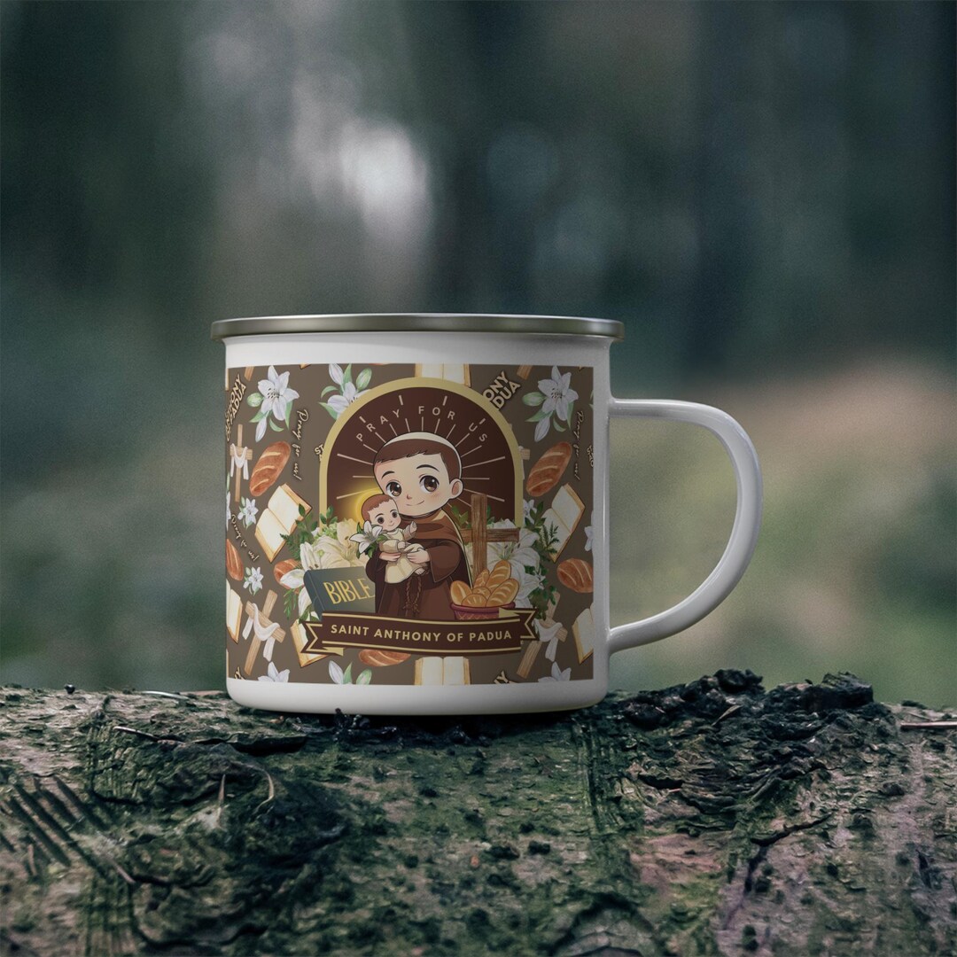 Saint Anthony of Padua, Enamel Camping Mug, Not Breakable Steel Mug ...