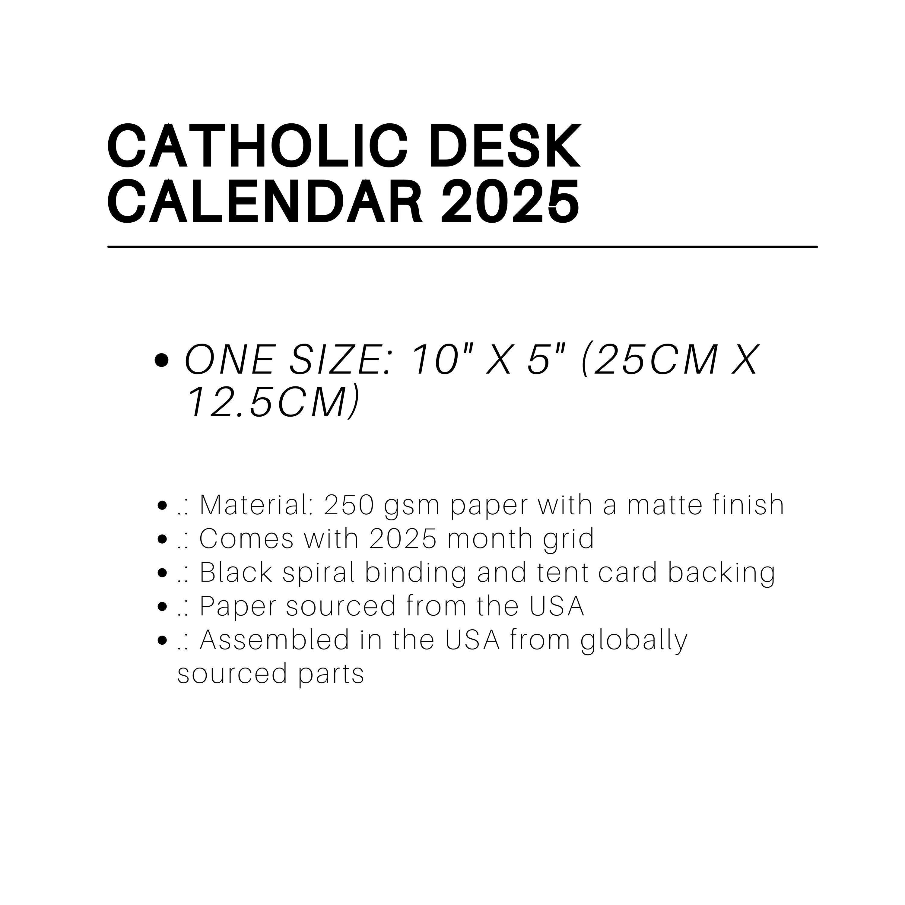 CUSTOMIZABLE Catholic Desktop Calendar, Monthly Devotion, January ...