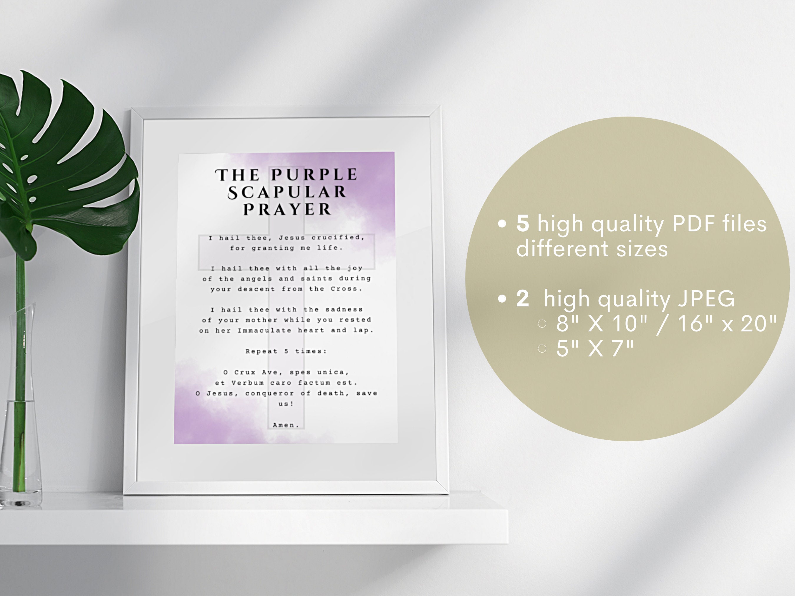 Catholic Purple Scapular Prayer Printable Digital Download - Etsy