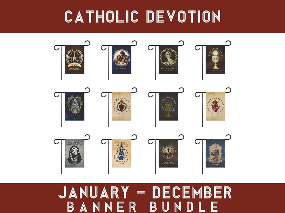Catholic Devotional Flags / Banner, Complete Year, January December ...