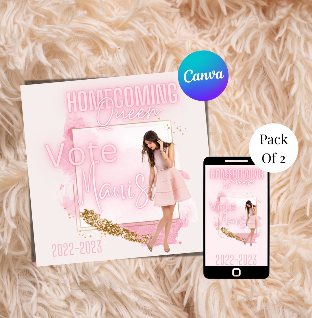 Homecoming Vote Flyer DIY Voting Campaign Election High School Queen ...