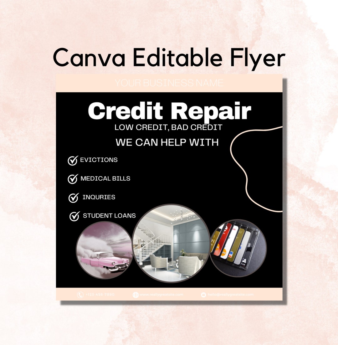 Editable Credit Repair Service Flyer, DIY Flyer Template Design, Credit ...