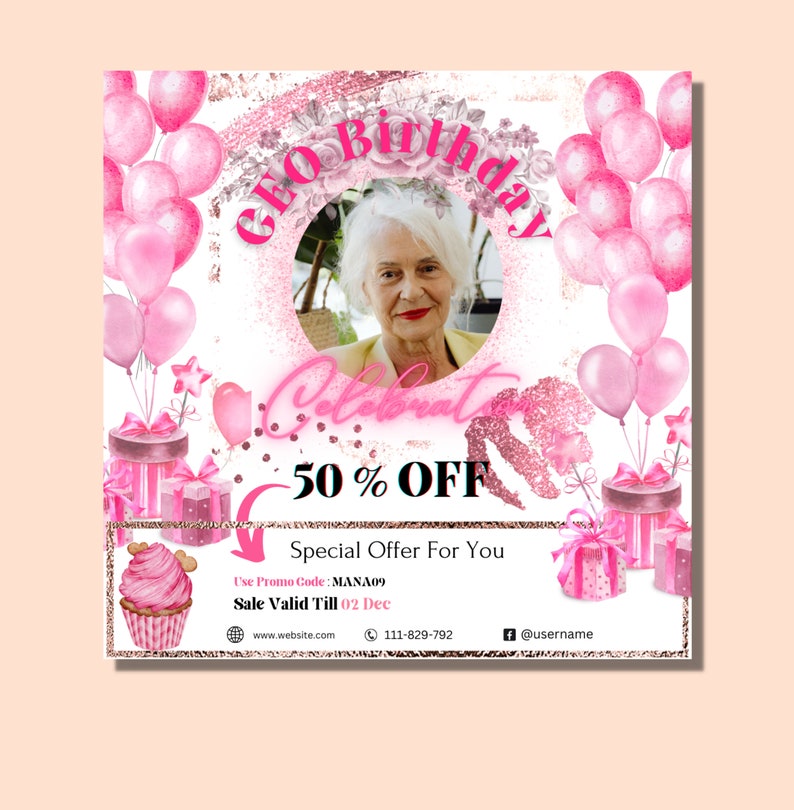 Editable CEO Birthday Flyer Business Flyer Birthday Sale - Etsy