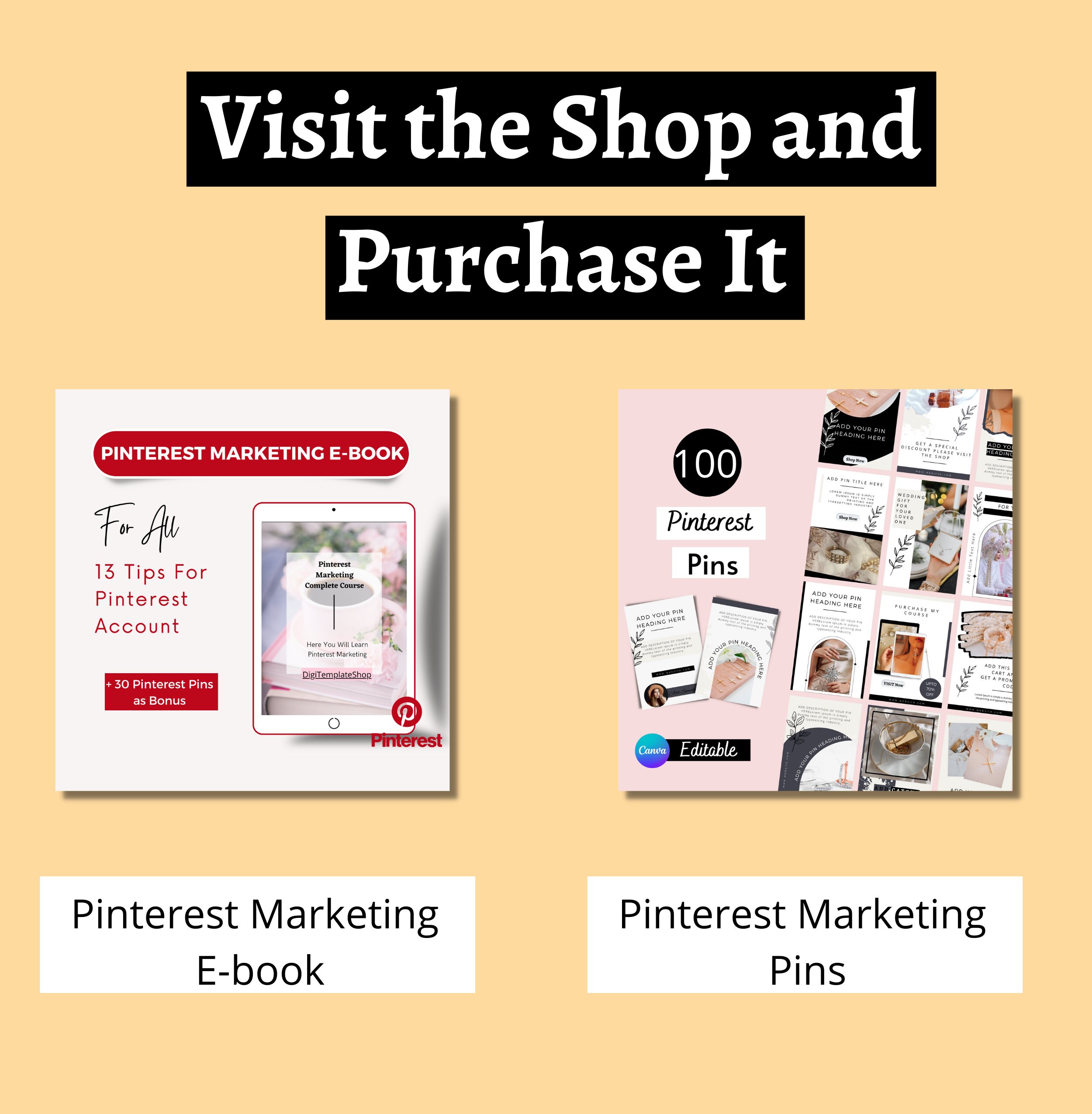 Customizable Pins for Food Canva Pinterest Pins Template Food Pins ...