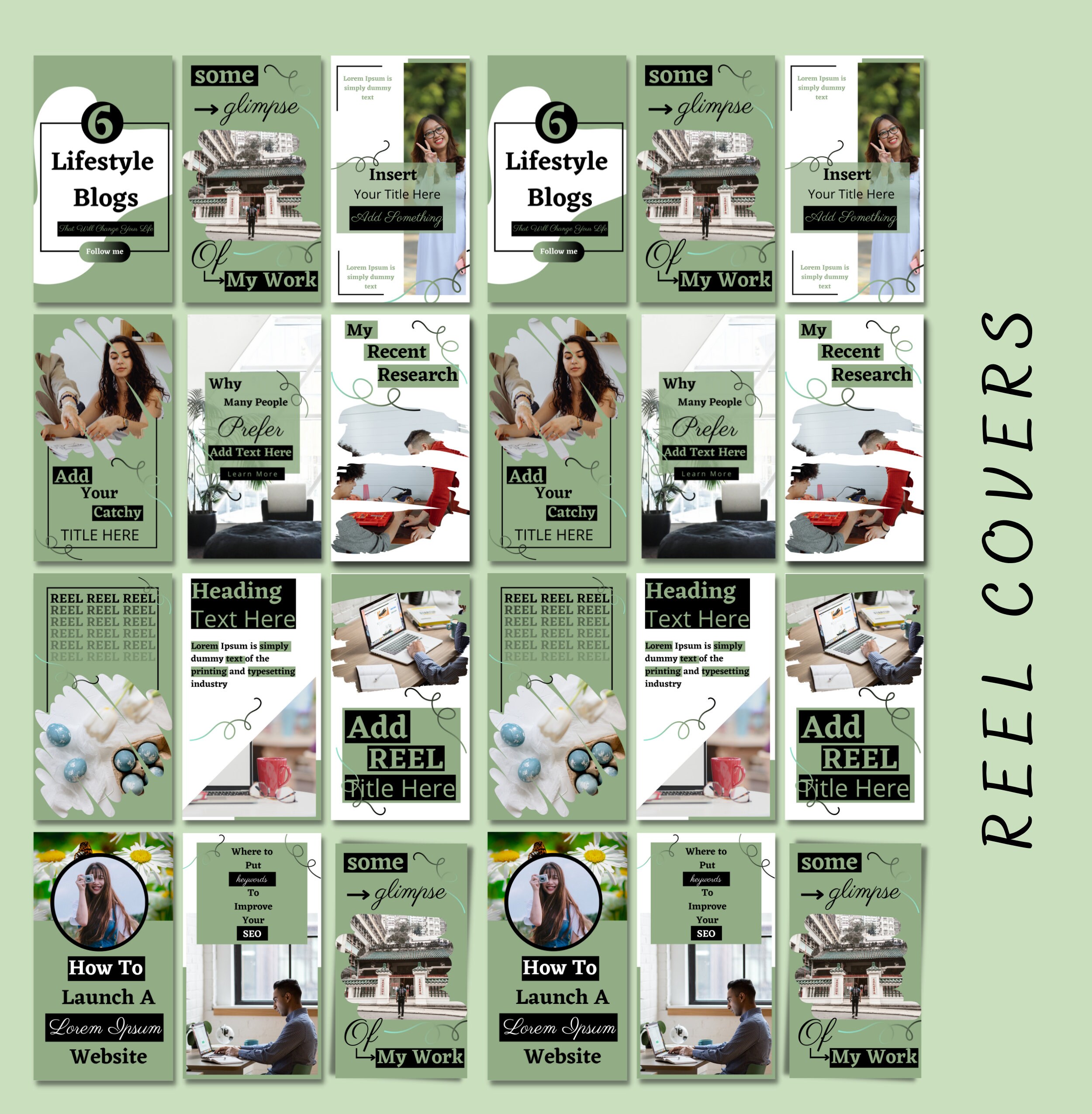 Green Instagram Reel Cover Template Instagram Reels Canva - Etsy