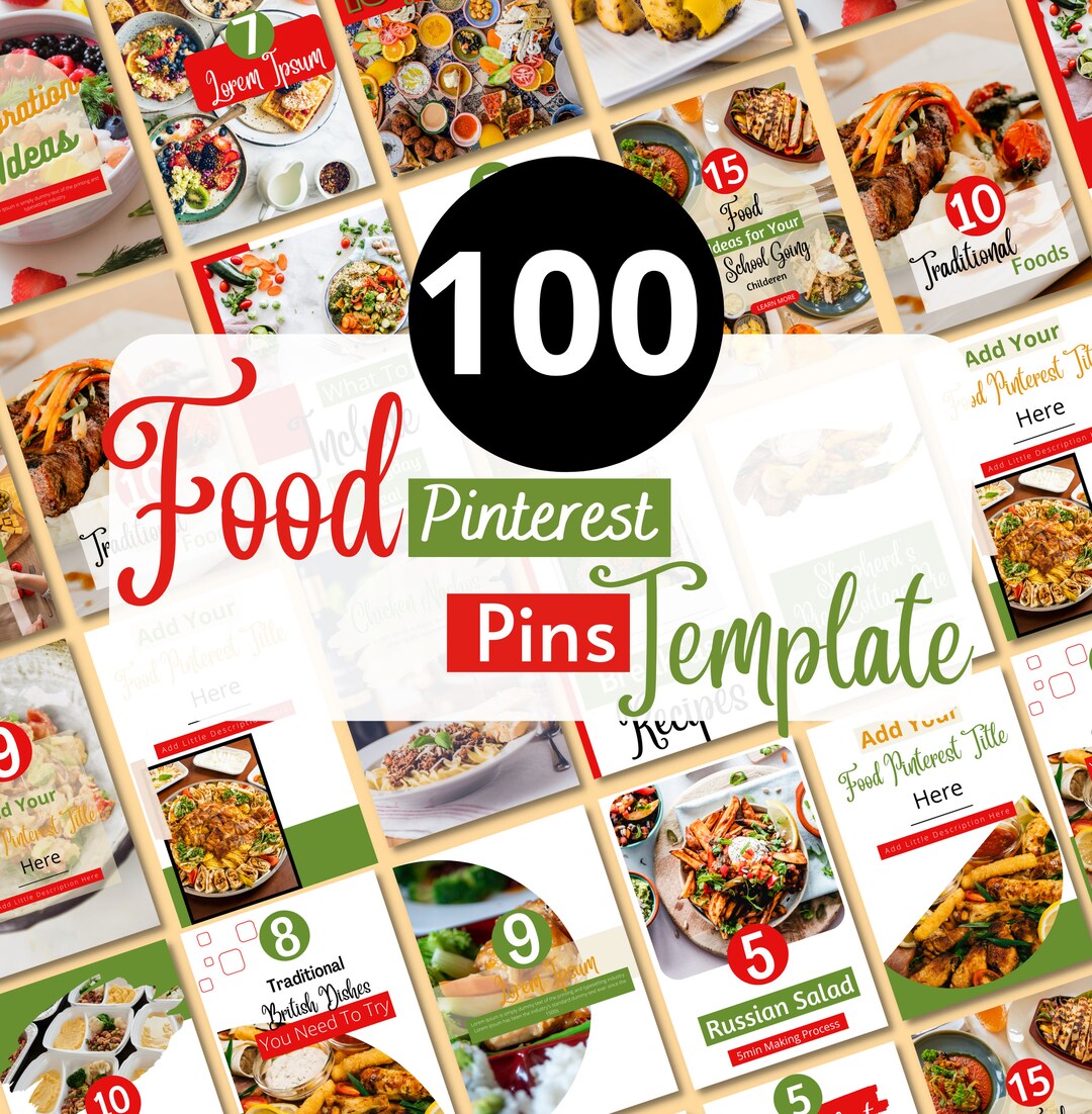 Customizable Pins for Food Canva Pinterest Pins Template Food Pins ...