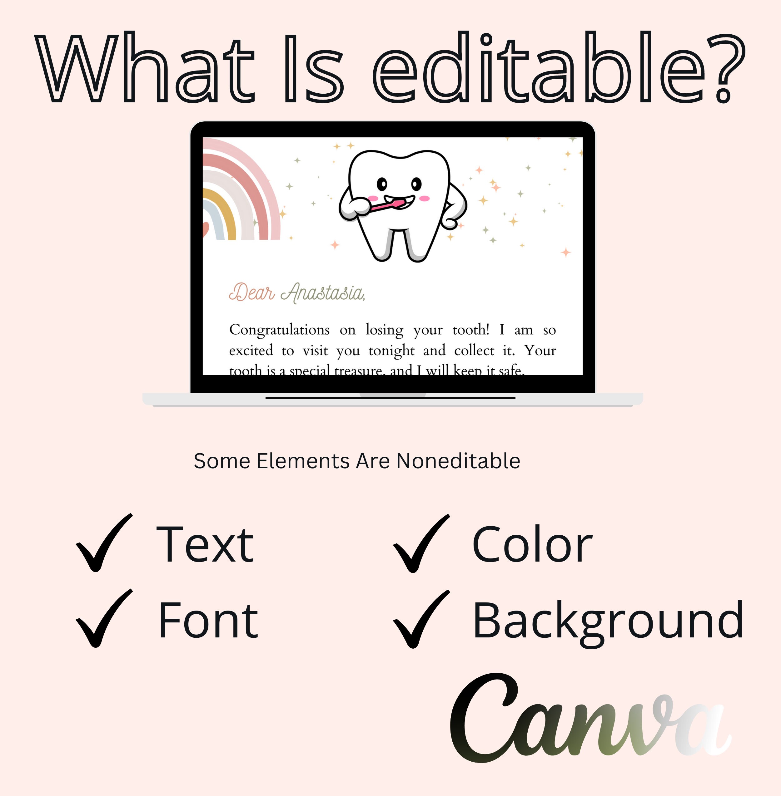 Editable Tooth Fairy Receipt and Letter, Tooth Fairy Letter, First ...