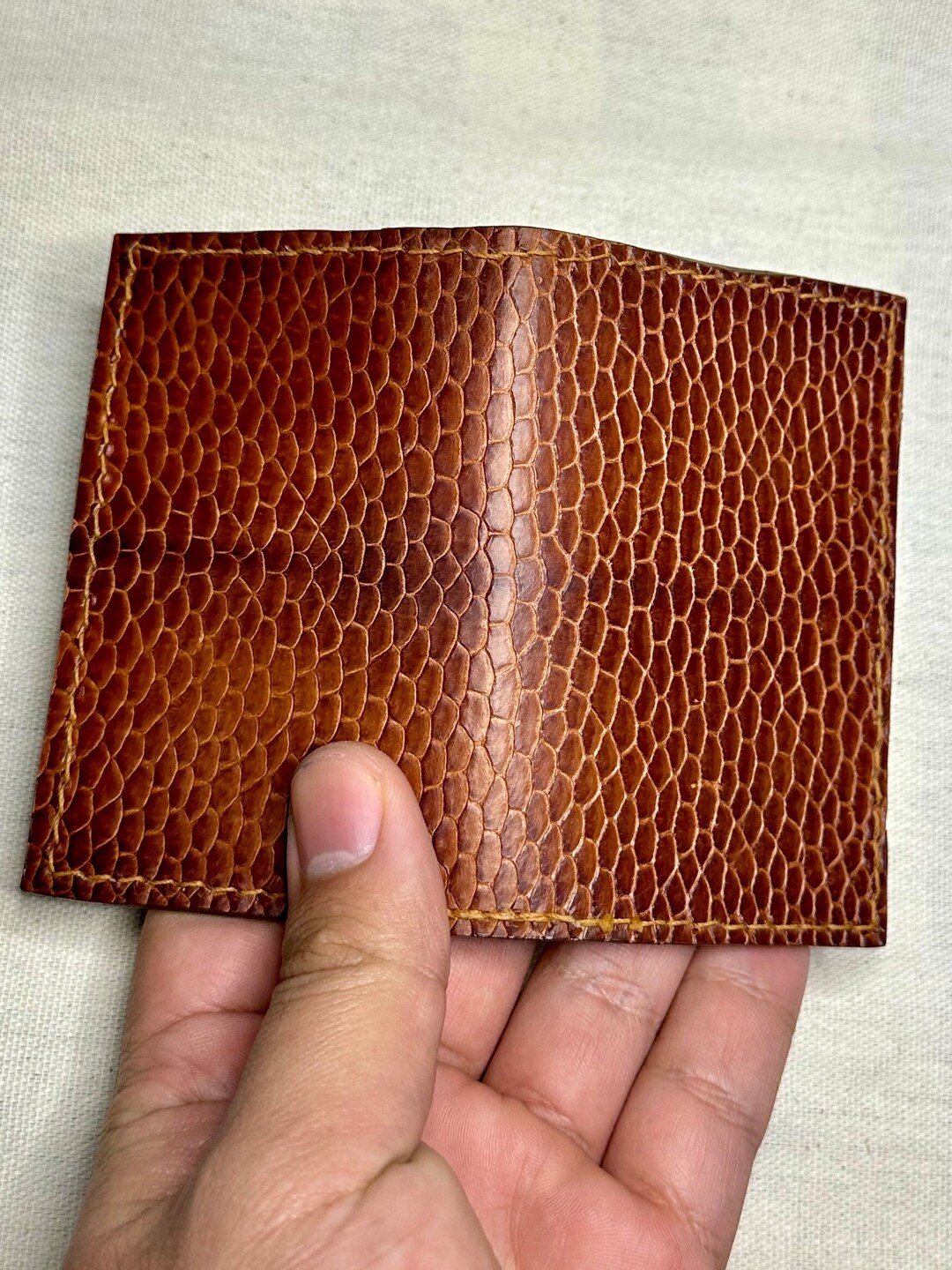 Genuine Beaver Tail, Card Wallet, Chestnut Brown, Perfect Gift for Him ...