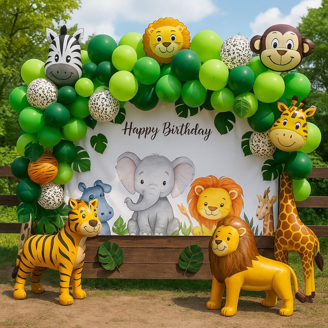 Jungle Safari Balloon Garland Kit: Animal Theme Birthday Party Arch - Etsy