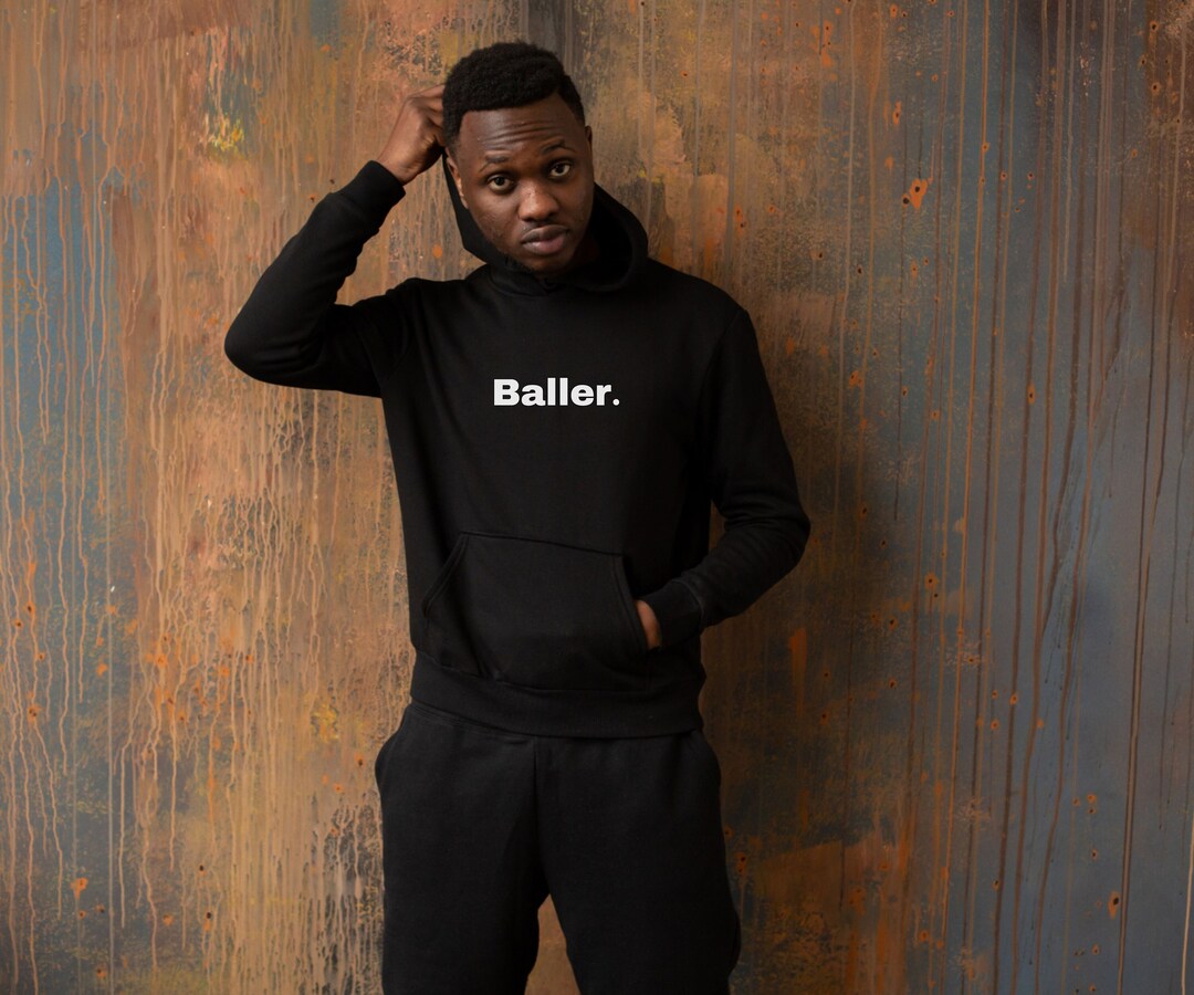 Baller Hoodie in Cool English Font Football/ Basketball - Etsy