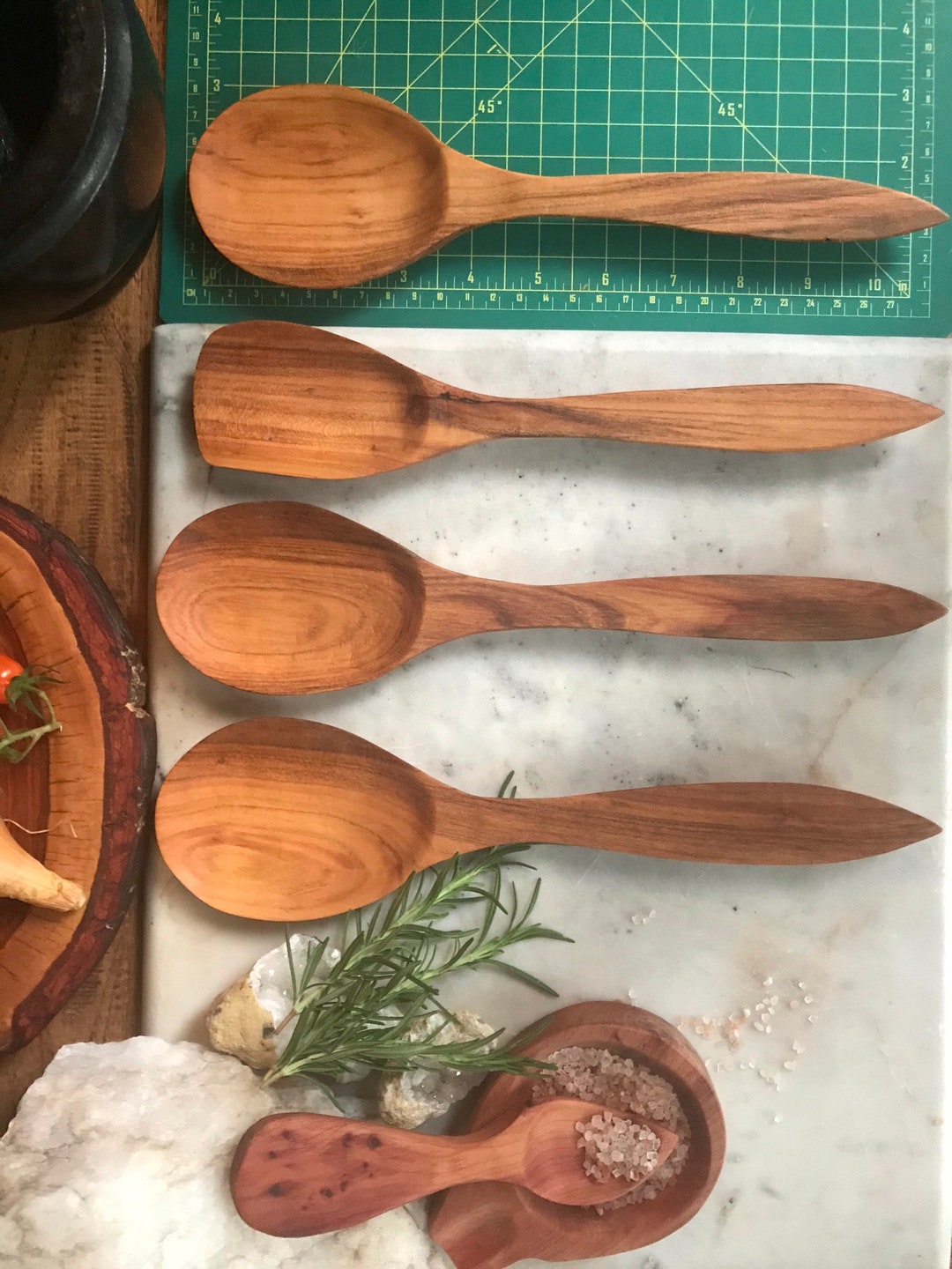 Gorgeous Cedar Wood Rustic Handmade Handcrafted Cooking Spoon Made in ...