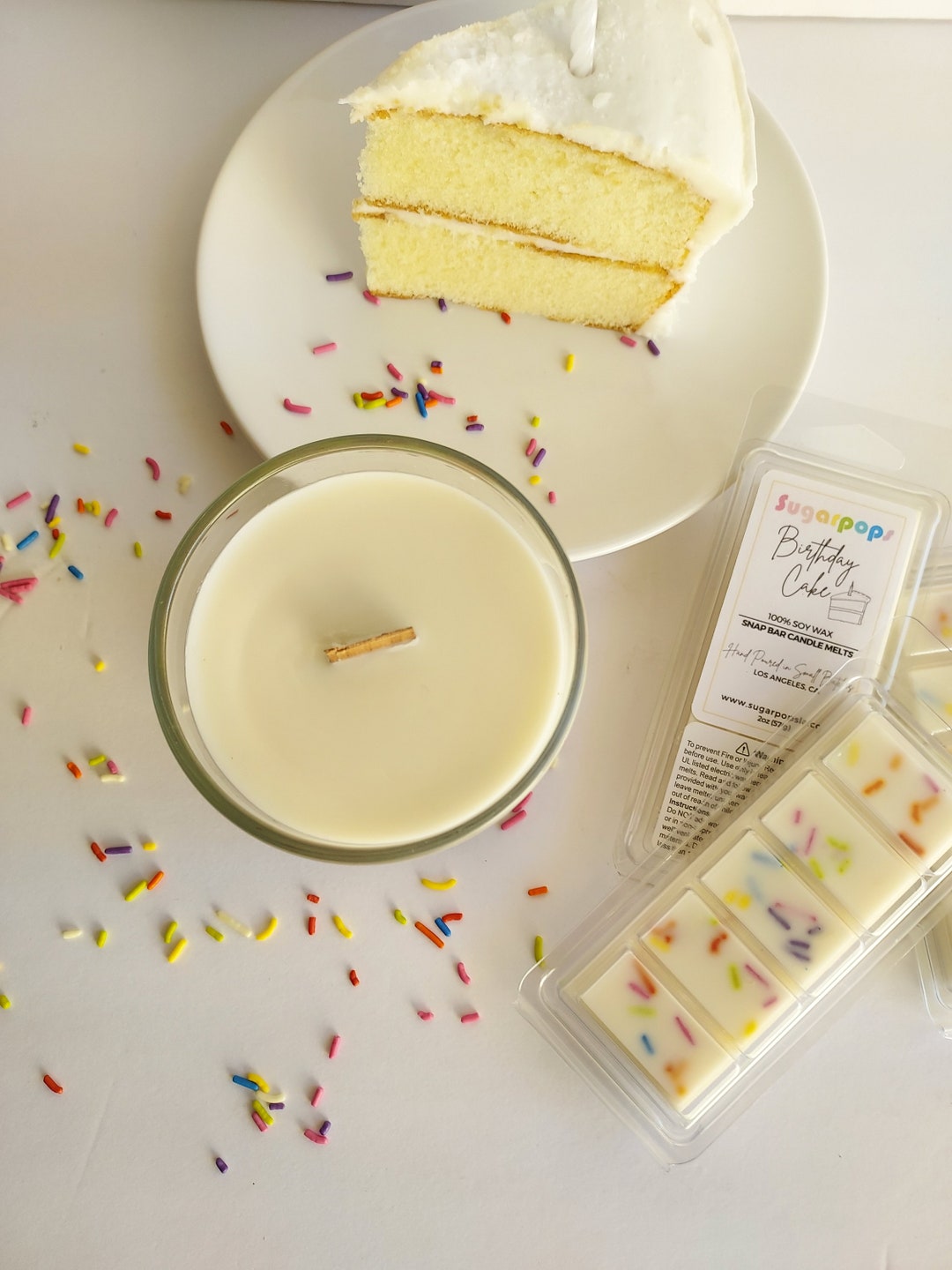 Birthday Cake Candle Snap Bar Melts Soy Wax Hand Poured Small Batches ...