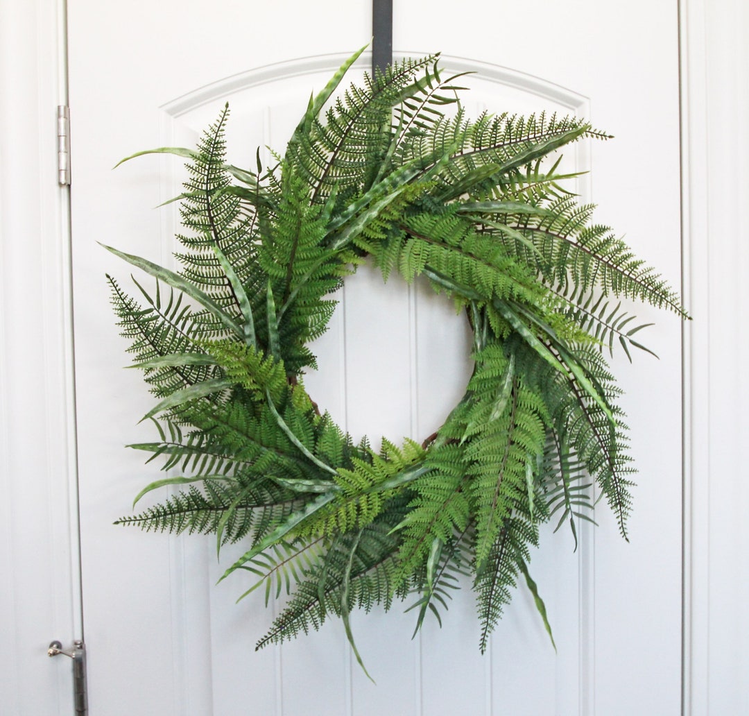 Fern Wreath for Front Door, Modern Farmhouse Wreath, Spring Wreath ...