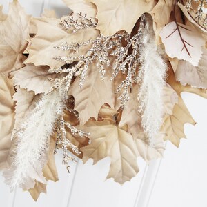 Tan Maple Leaf Pampas Grass Wreath for Front Door Neutral - Etsy