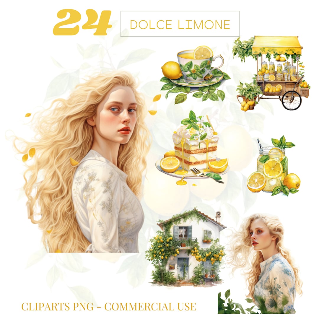 Dolce Limone, Watercolour, Amalfi Lemon Illustration Clip-arts, Sweet ...