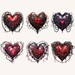 Gothic Chained Hearts, Watercolor Illustration, Cliparts, PNG Instant Download Commercial Use ...