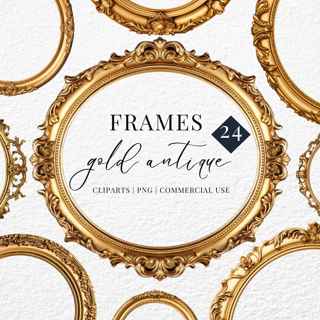 Circle Frames Antique Gold Clipart, Element Ornate Collection Vintage ...