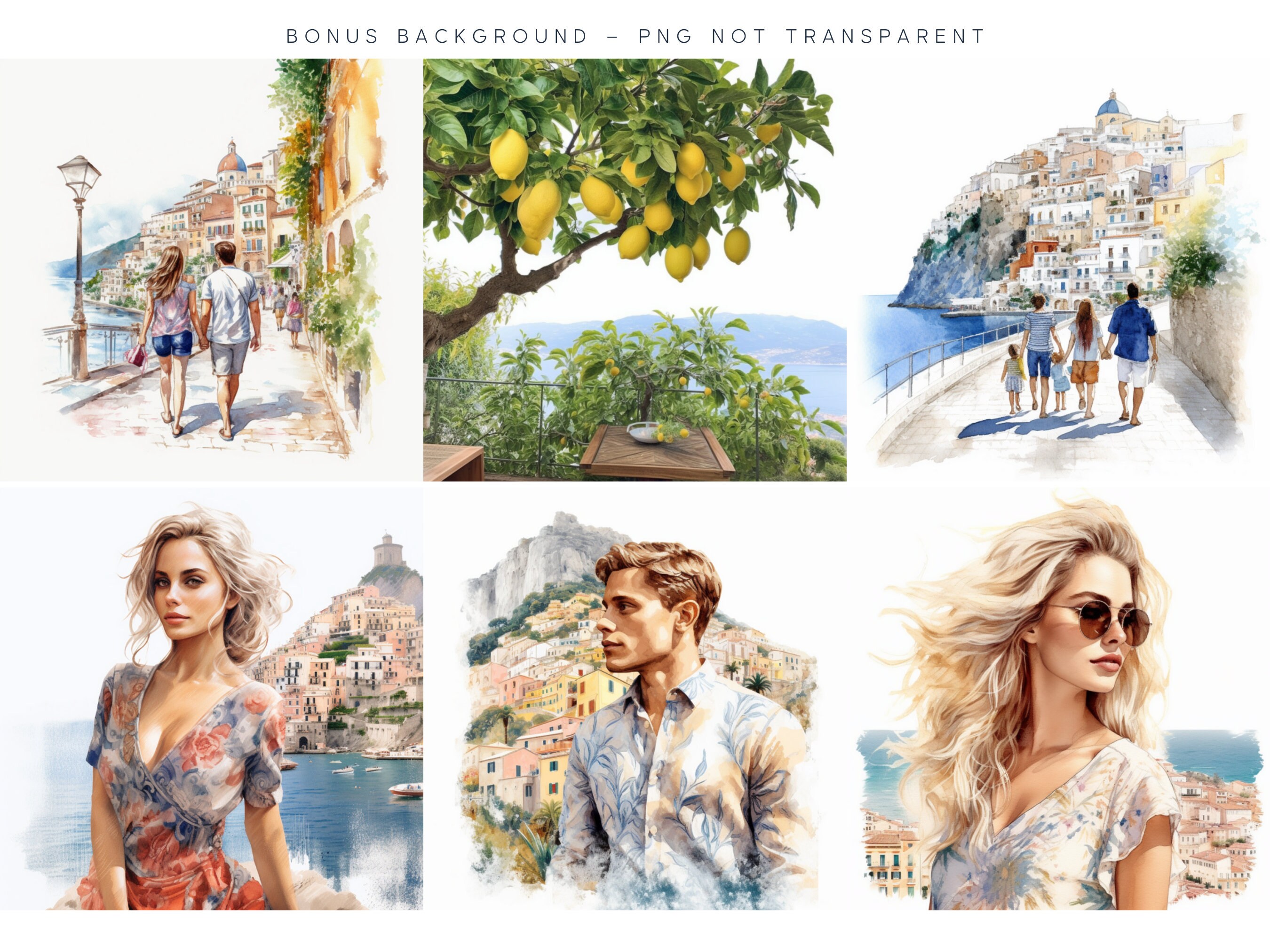 Dolce Limone, Watercolour, Amalfi Lemon Illustration Clip-arts, Sweet ...