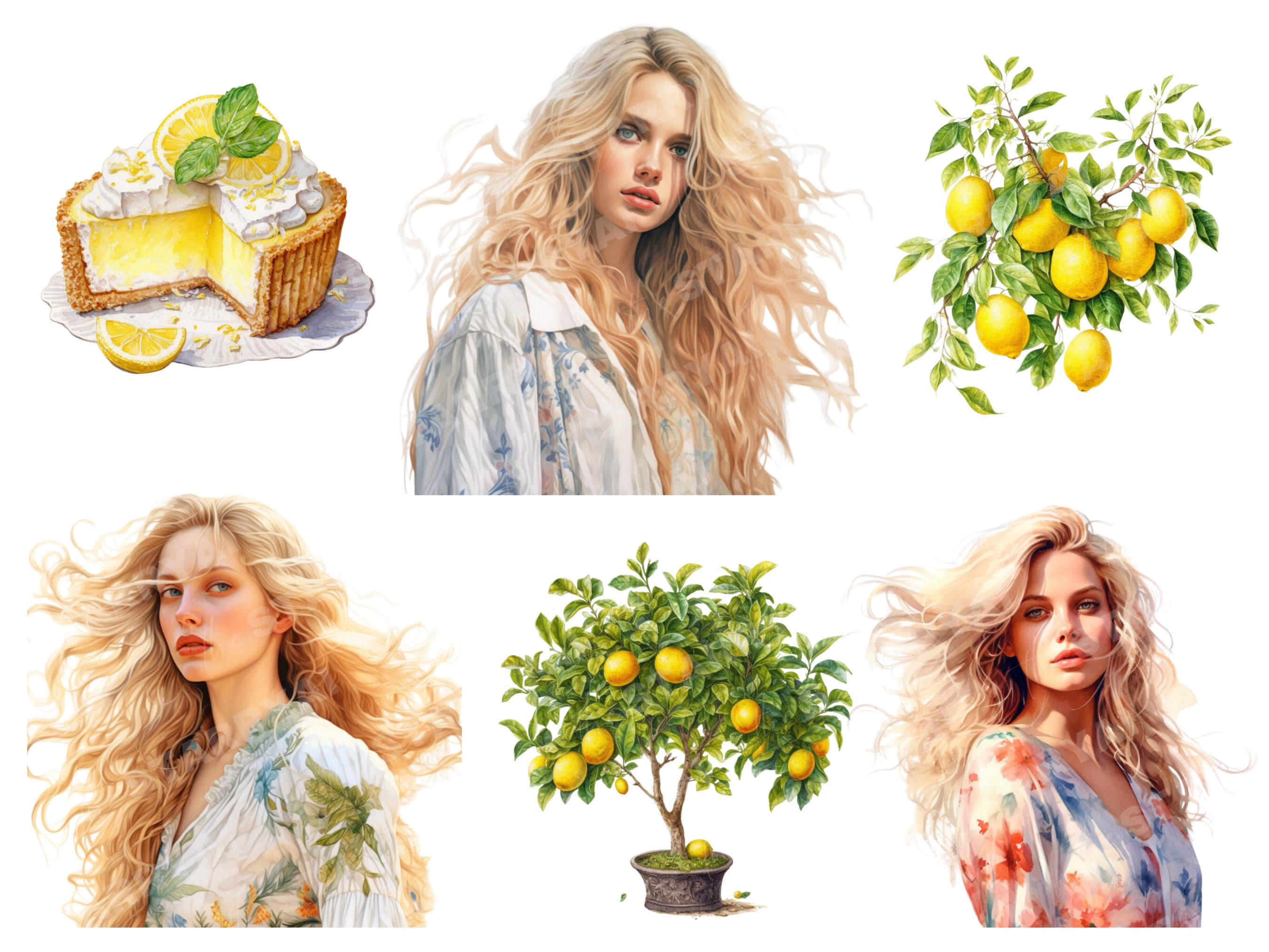 Dolce Limone, Watercolour, Amalfi Lemon Illustration Clip-arts, Sweet ...