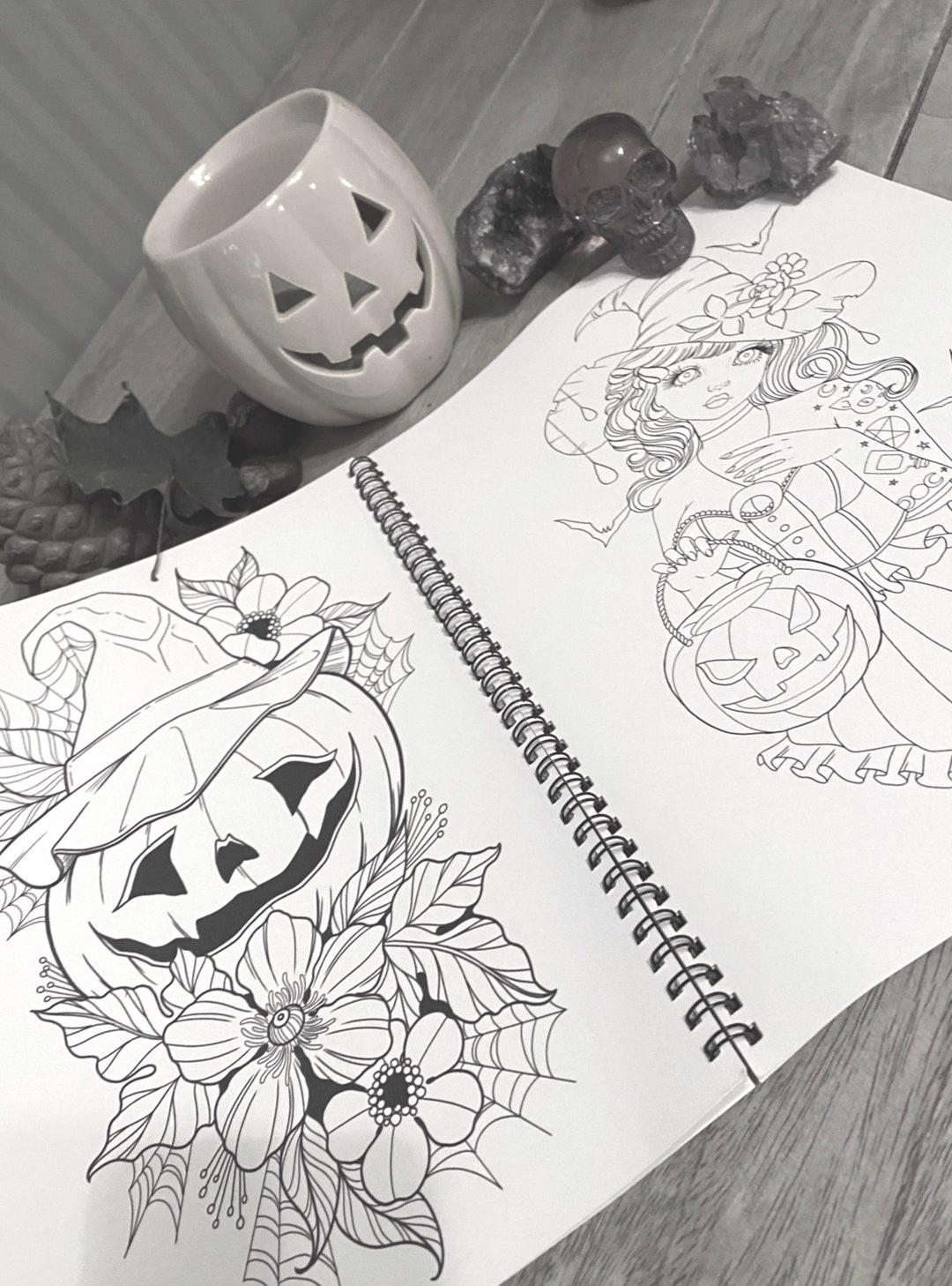 Halloween Tattoo Designs Colouring Book. A4 Pages. Wire Bound Book. 28 ...