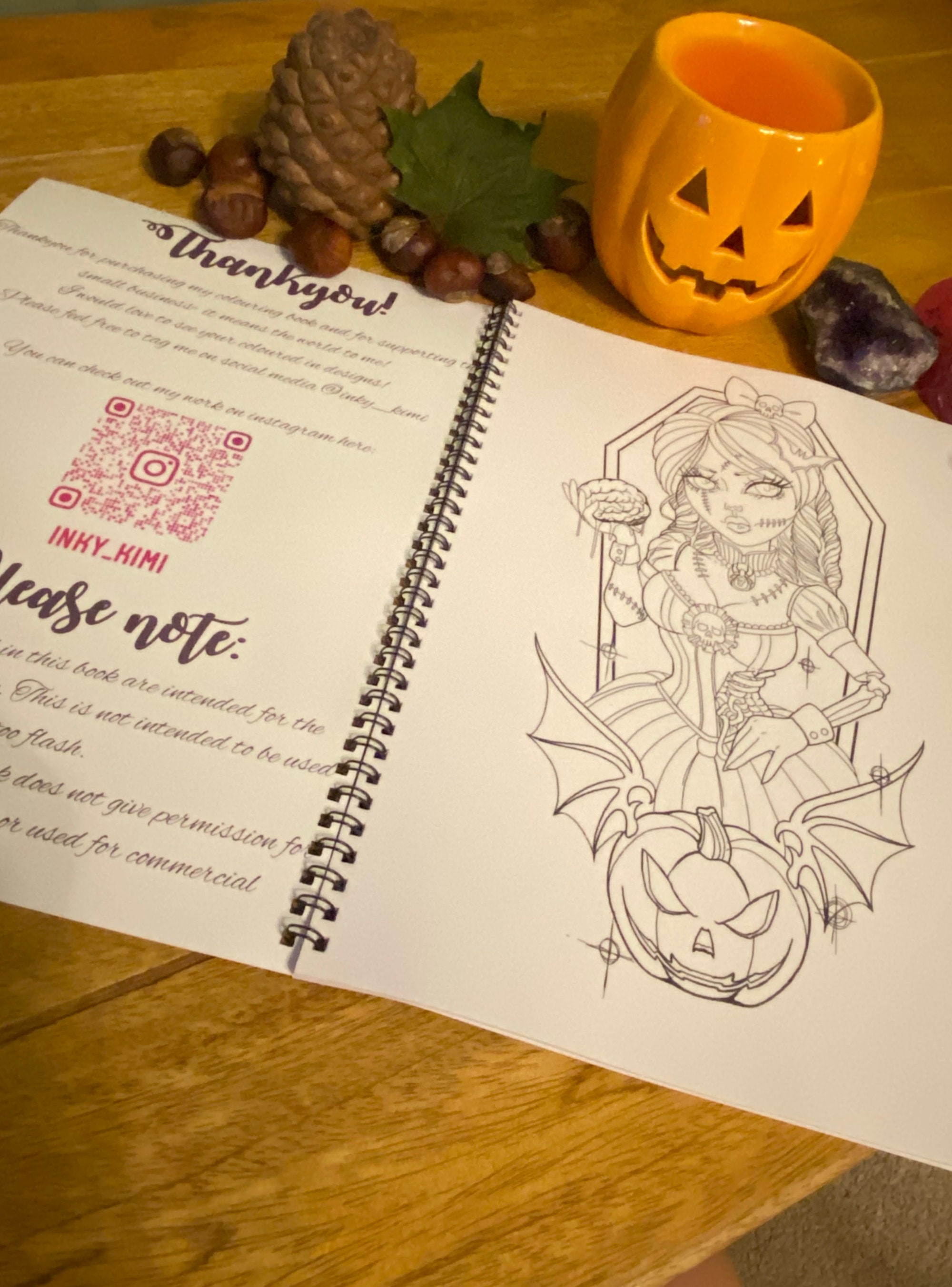 Halloween Tattoo Designs Colouring Book. A4 Pages. Wire Bound Book. 28 ...