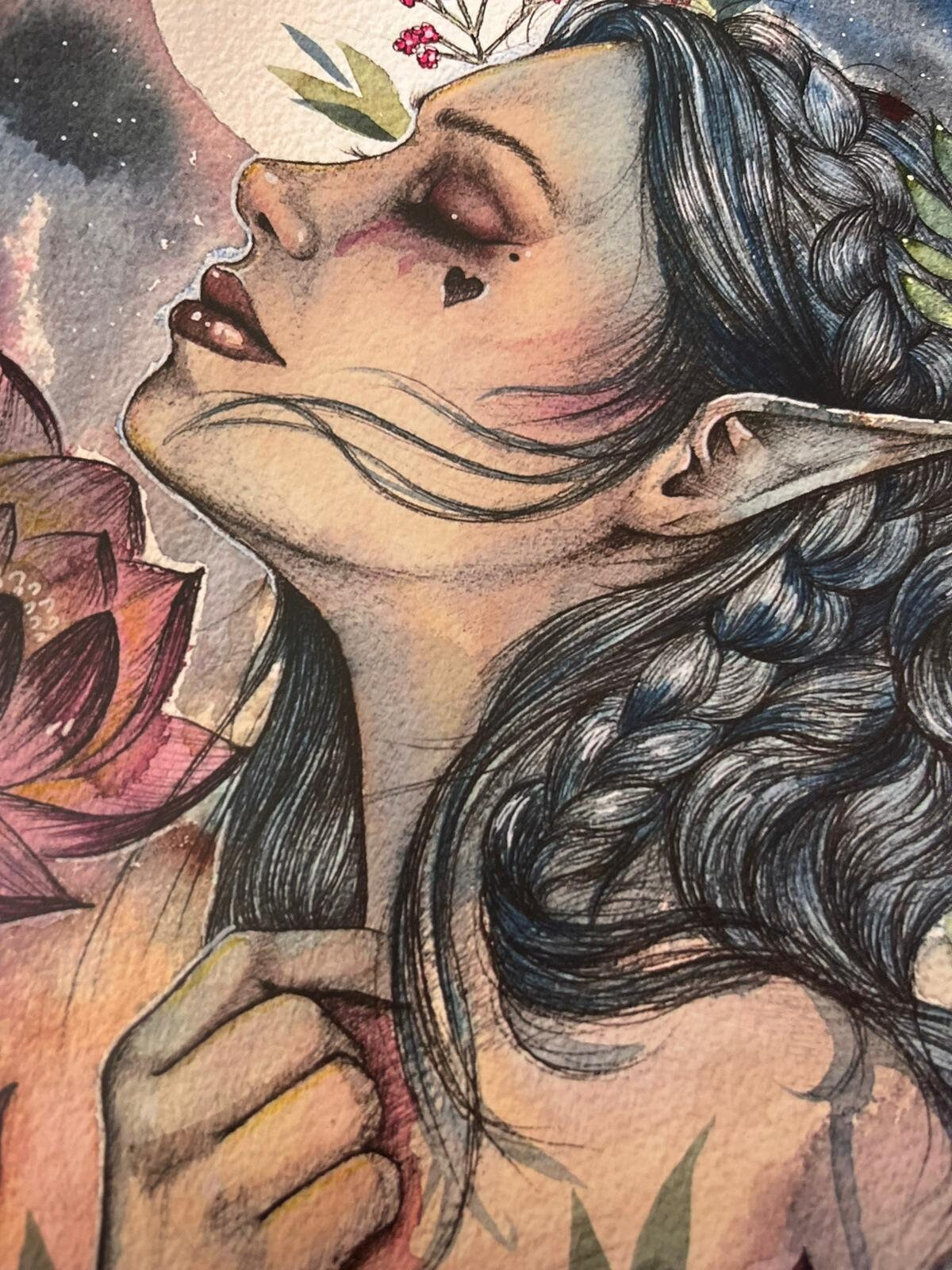 Cottagecore Elf Girl Print. Watercolour Fantasy Art. - Etsy