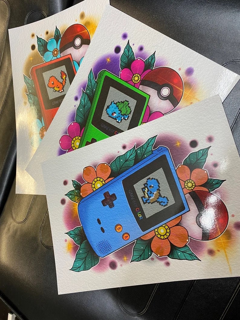 Retro Pokemon Prints. Pixel Art. Gameboy Prints. - Etsy