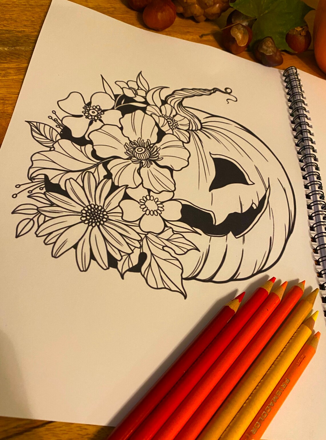 Halloween Tattoo Designs Colouring Book. A4 Pages. Wire Bound Book. 28 ...