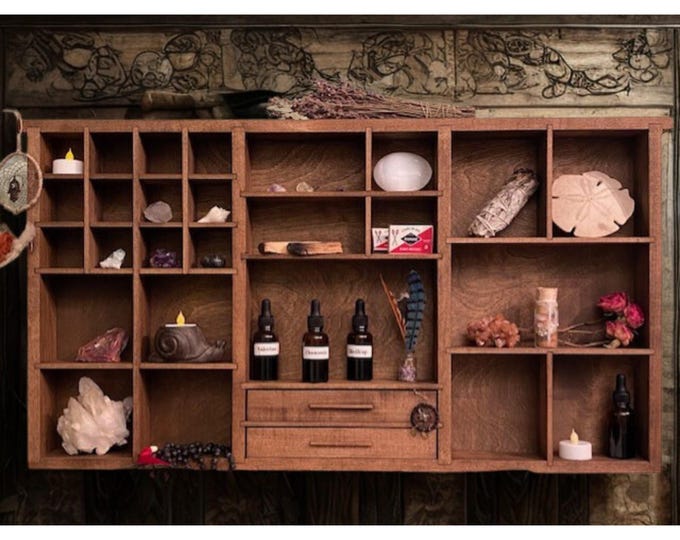 Rustic Witchy Altar Shelf: Shadow Box With Drawers - Etsy