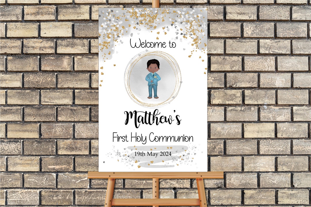 First Holy Communion Welcome Sign, 1st Communion Party Sign, Baptism ...