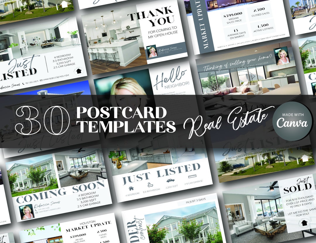 Real Estate Postcard Templates - Canva Postcard Templates - Etsy