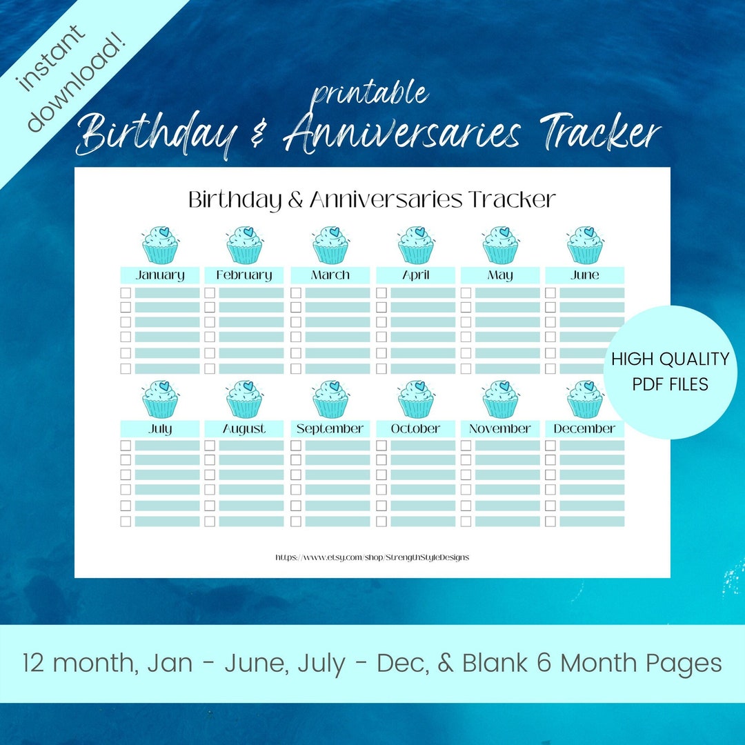 Birthday Tracker, List, Birthday Keeper. Birthday Organizer, PDF, Full ...