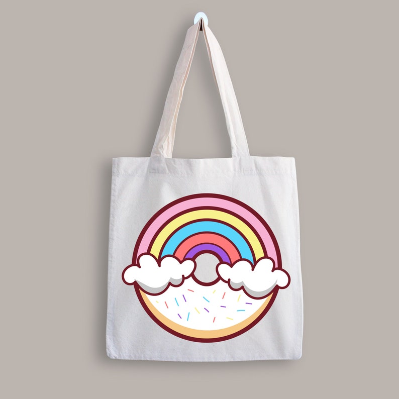 Rainbow Donut PNG Cute Rainbow SVG Cartoon Donut Clipart - Etsy