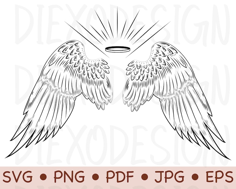 Angel Wings PNG, Memorial Angel Wings SVG, Angel Wings Clip Art, Angel ...