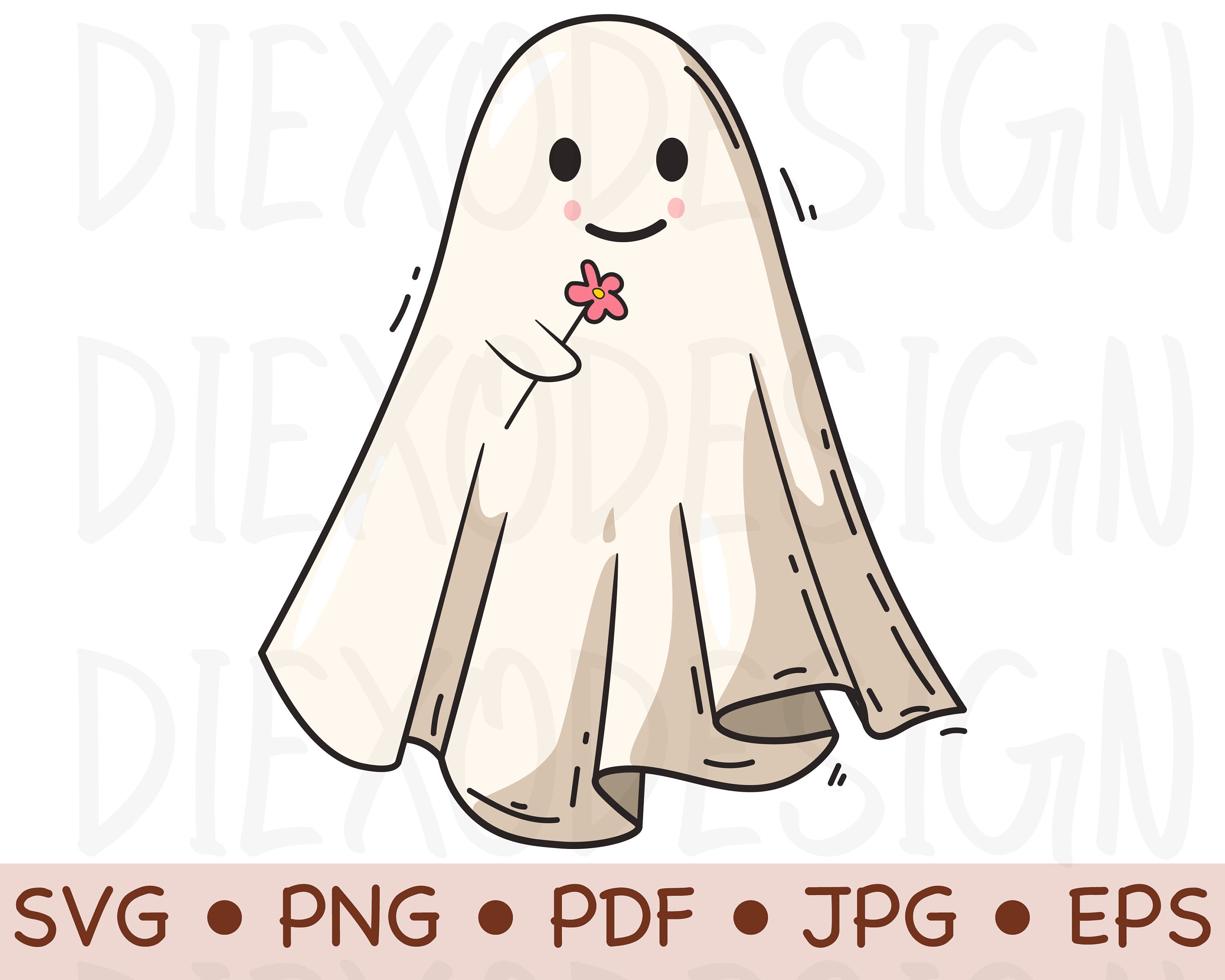 Kawaii Cute Ghost PNG, Ghost SVG, Cartoon Ghost Clipart, Ghost Vector ...