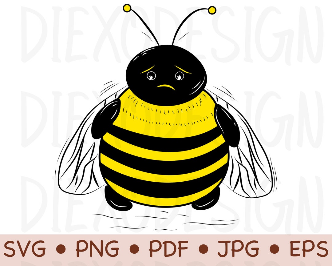 Chunky Sad Bee PNG Unhappy Bee SVG Sad Bee Clipart Bee - Etsy