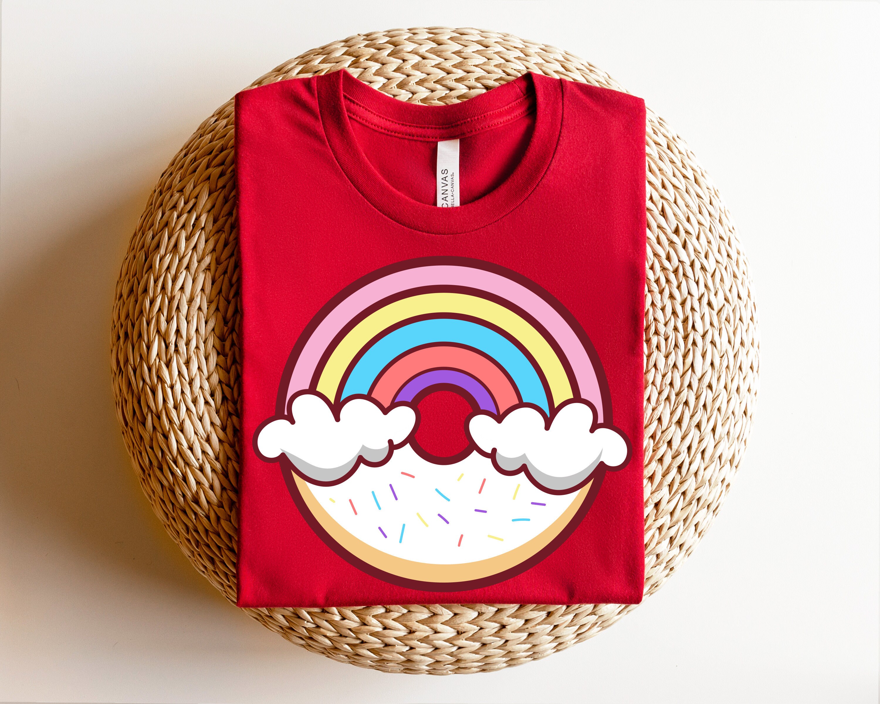 Rainbow Donut PNG Cute Rainbow SVG Cartoon Donut Clipart - Etsy