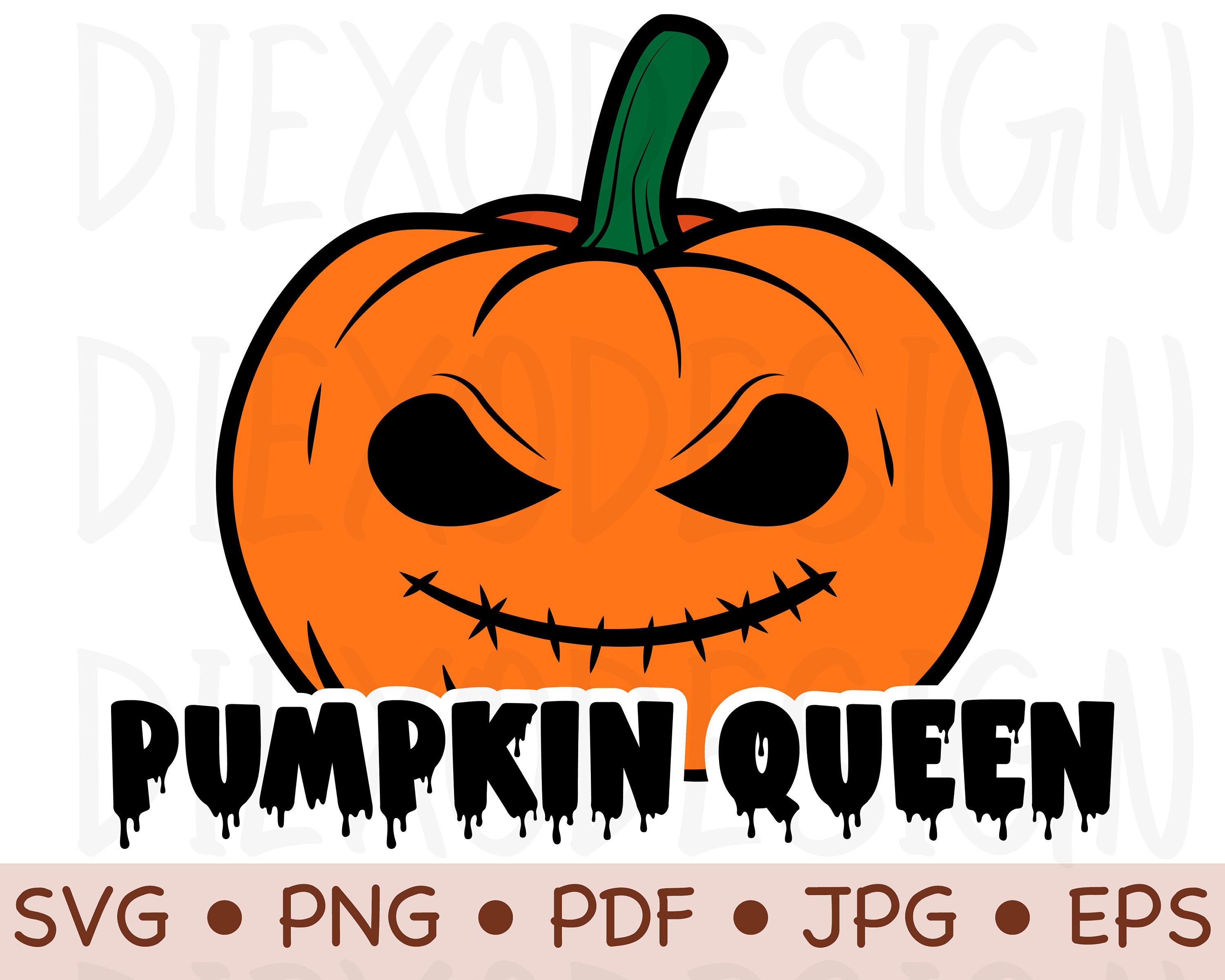Pumpkin Queen Pumpkin SVG Jack O'lantern Clipart - Etsy