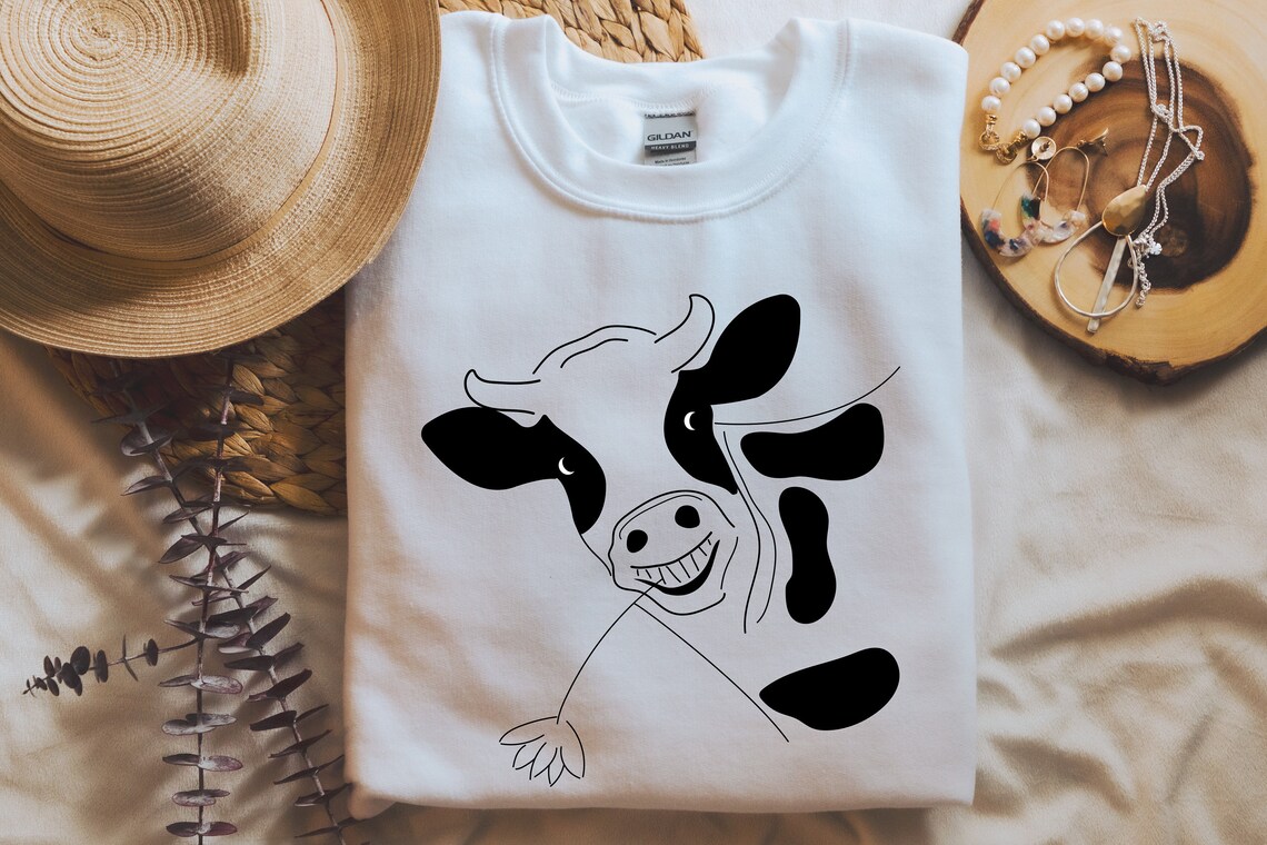 Smiling Cow PNG, Funny Cow SVG, Cow Black and White Clipart, Cow ...